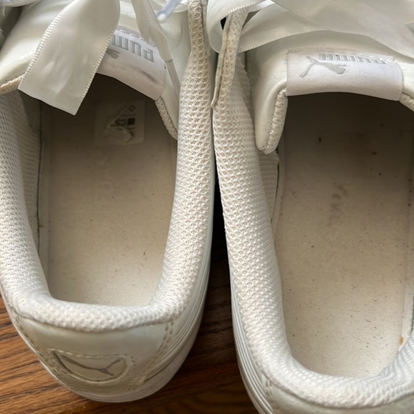 Puma | Shoes | Puma Sneaker In White Patent Leather And Ribbon Ties ...